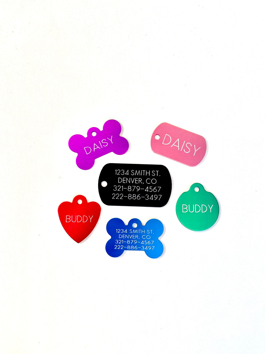 Classic Aluminum Dog Tags - Multiple Shapes & Colors – Love Your Pets