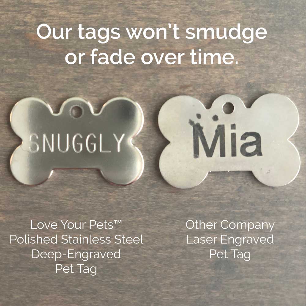 Classic Two-Sided Bone Dog Tag - Stainless & Brass - Fast Shipping ...