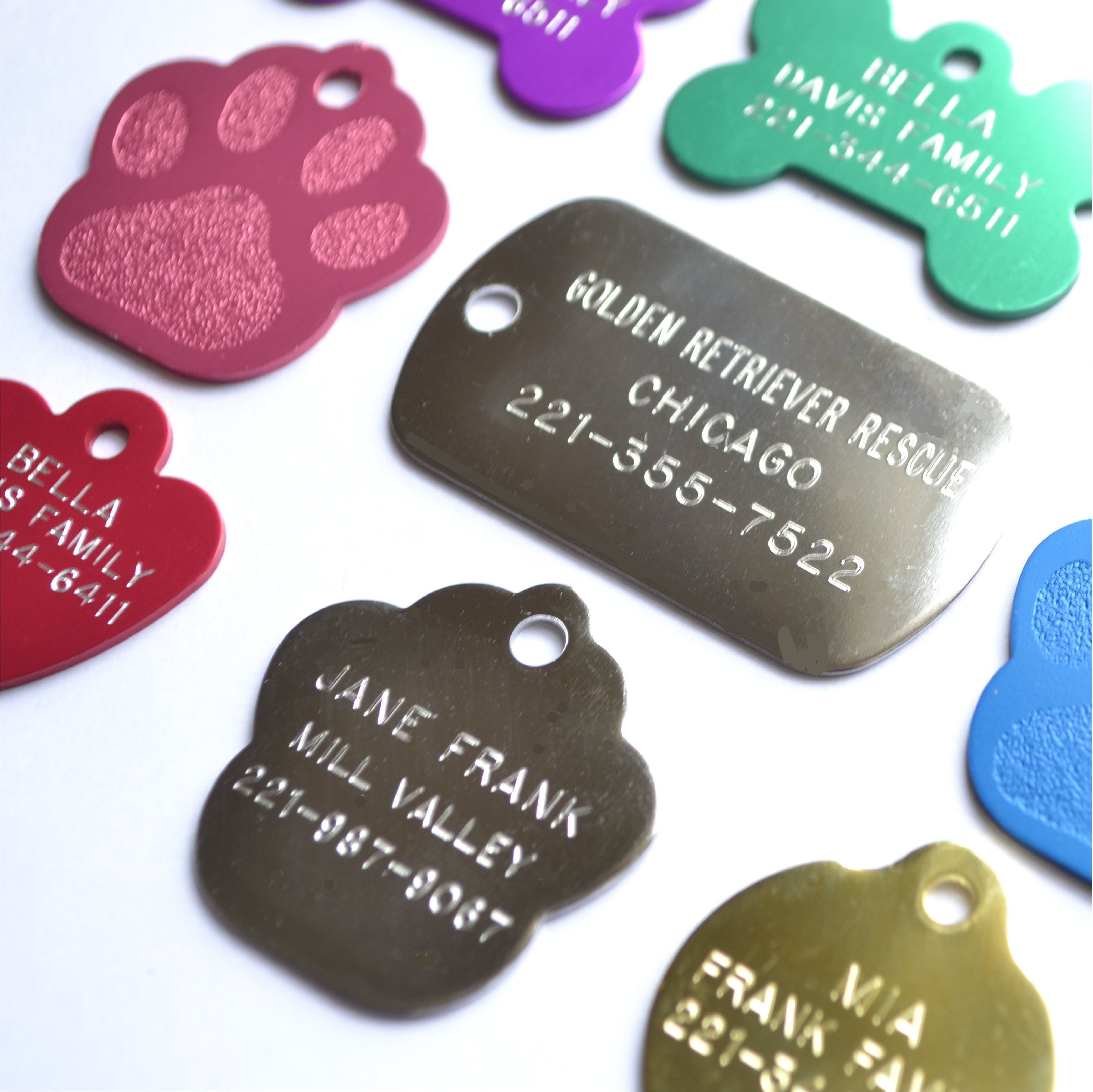 Classic Two-Sided Bone Dog Tag - Stainless & Brass - Fast Shipping ...