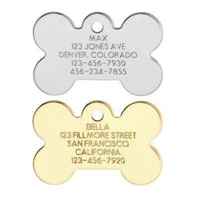 Classic Two-Sided Bone Dog Tag - Stainless & Brass - Fast Shipping ...
