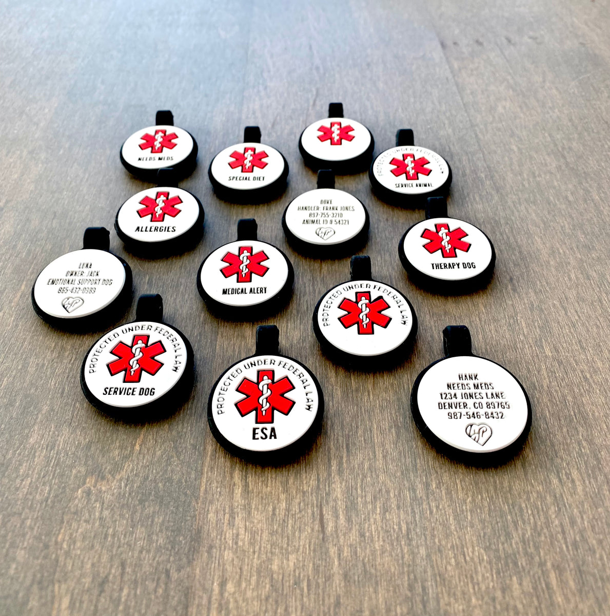 Soundless Service Animal & Emotional Support Pet Tag - Dog Tags and ...